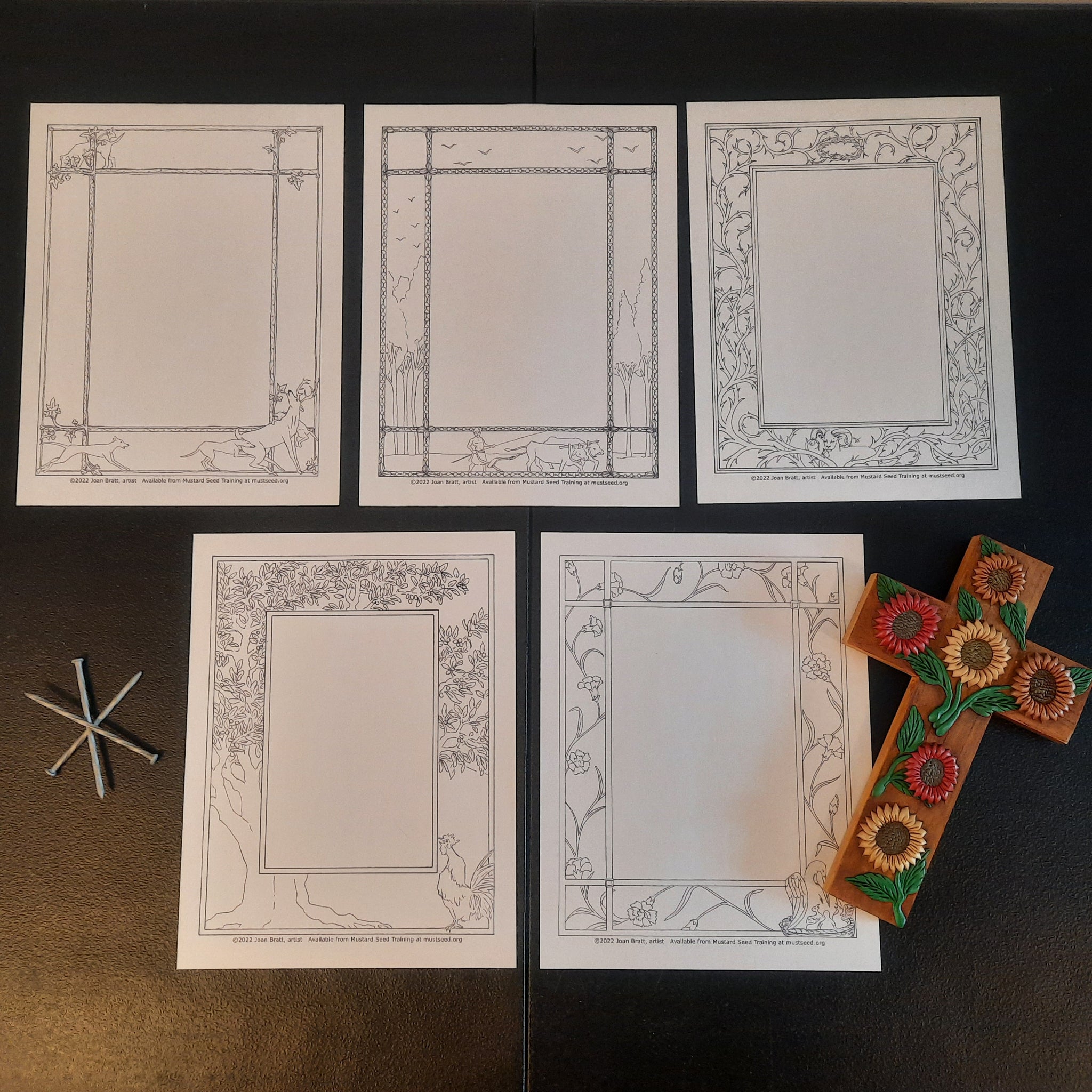 Prayer Card Borders B&W - Five Sorrowful Mysteries - Printable Downloa ...